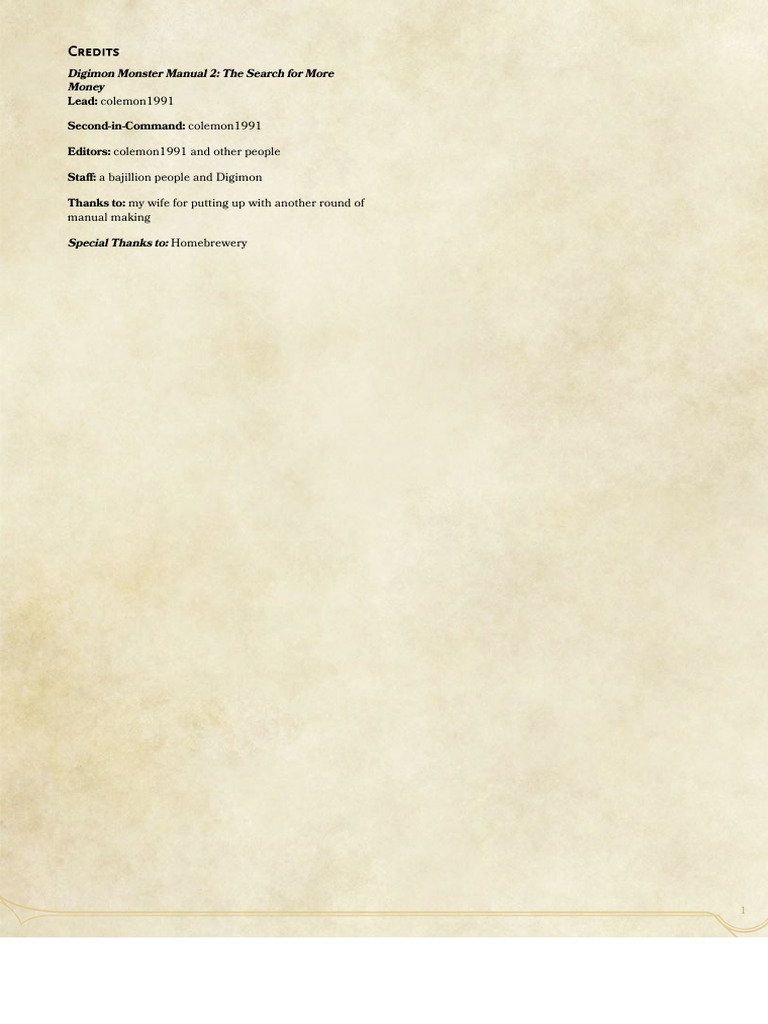 Digital Monster Database Manual 2 - The Homebrewery | PDF