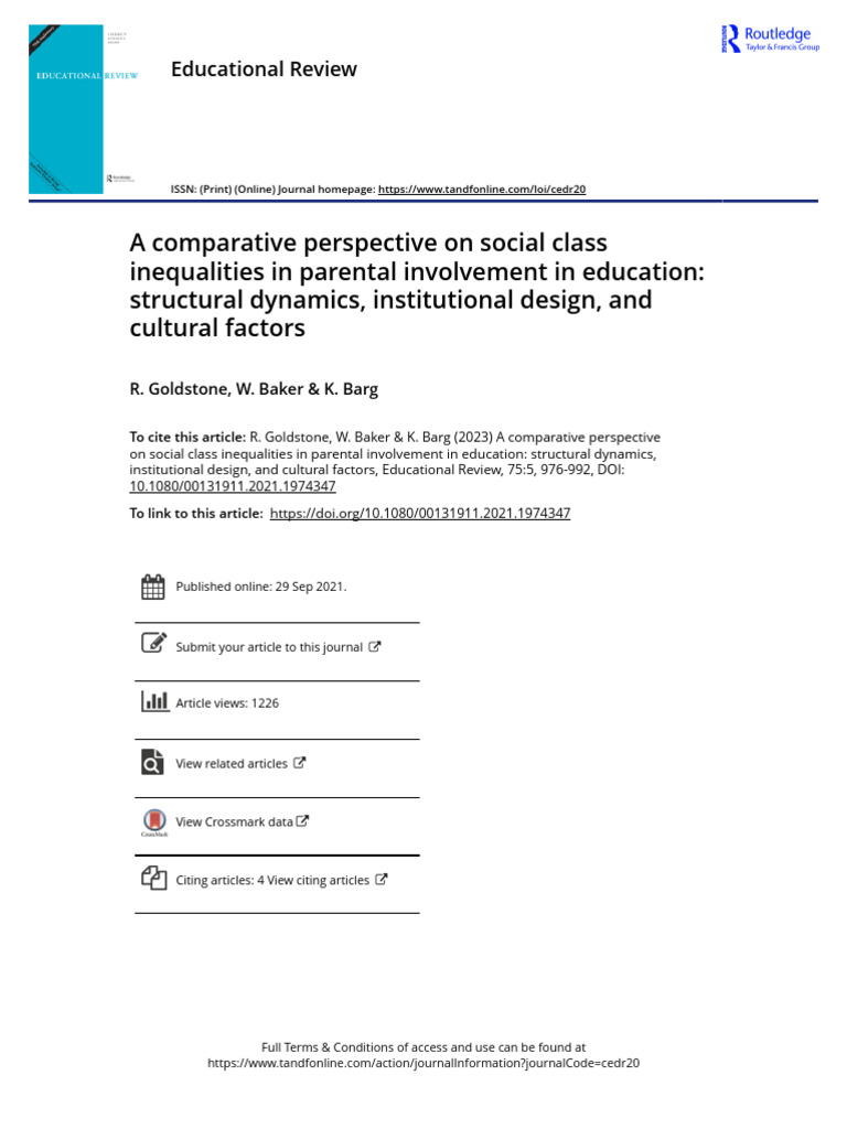 A Comparative Perspective On Social Class Inequalities in Parental ...