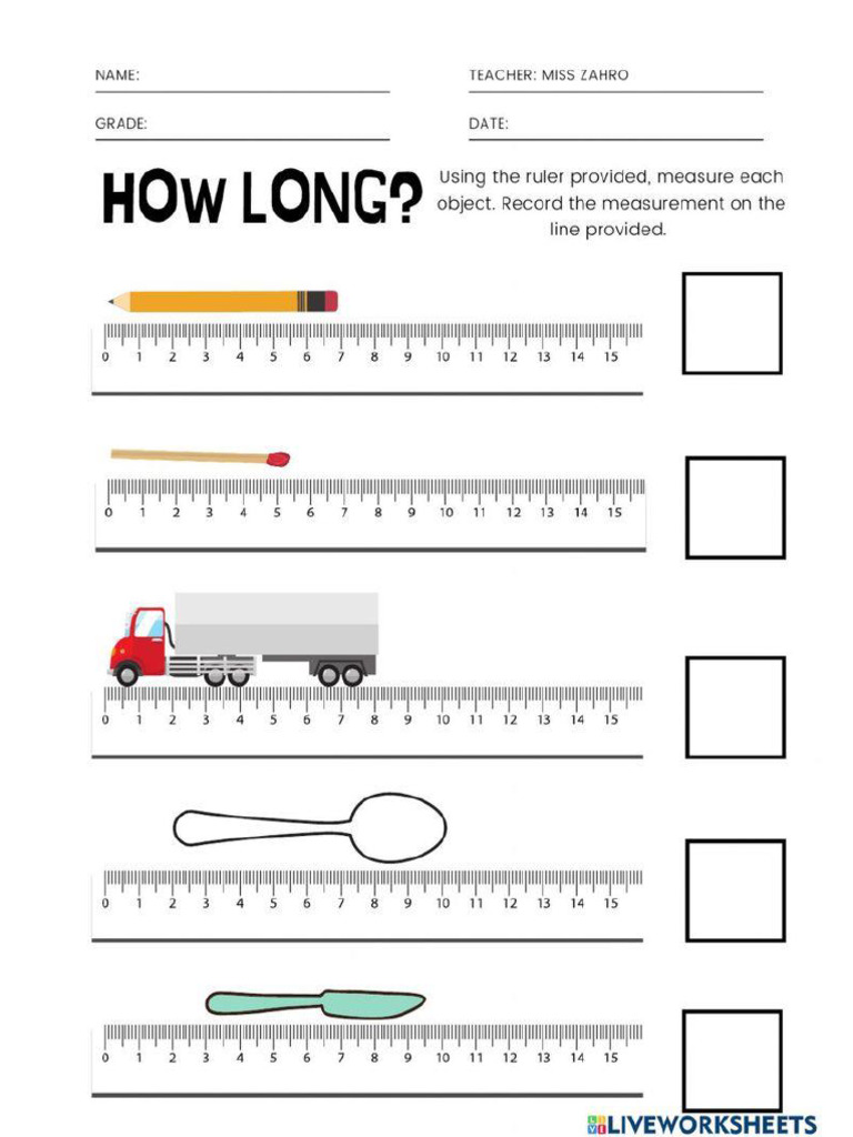 Measuring Length in Centimeters Worksheet | PDF