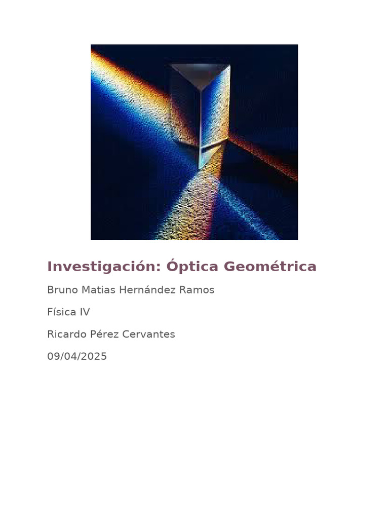 Optica Geometrica | PDF | Óptica | Fenomeno fisico