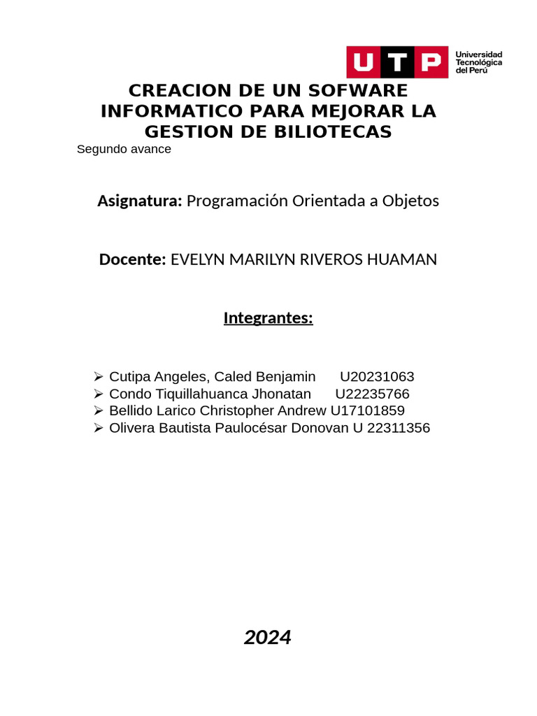 POO Avance 03 | PDF | Software | Biblioteca (informática)