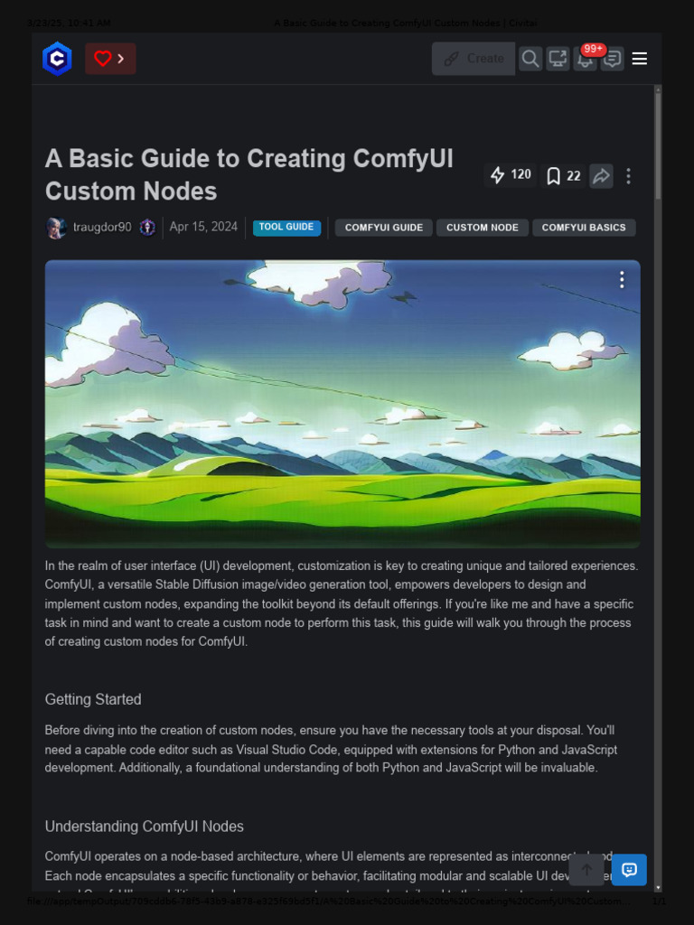 A Basic Guide To Creating Comfyui Custom Nodes: Getting Started | PDF