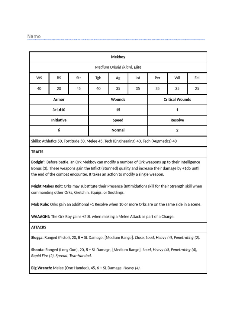 Ork Mekboy (Elite) | PDF