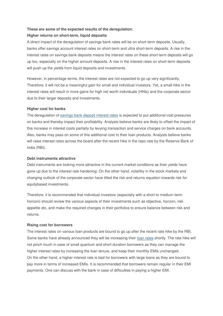 What Is Deregulation of Interest Rates | PDF | Interest Rates | Interest