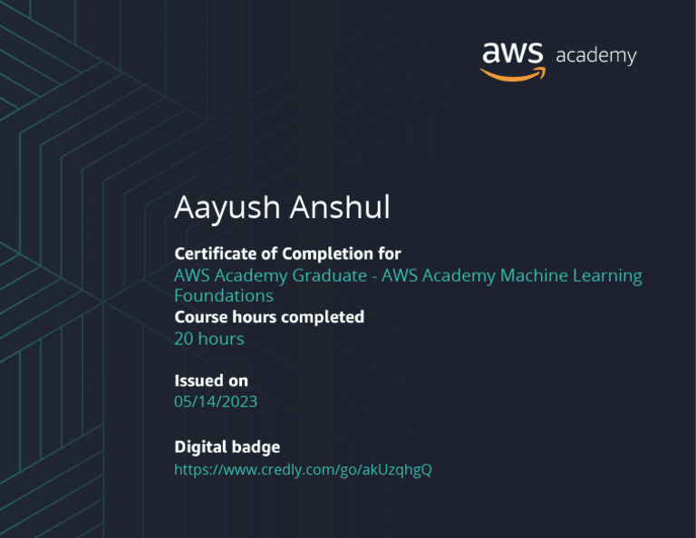AWS Machine Learning Foundations Cert | PDF
