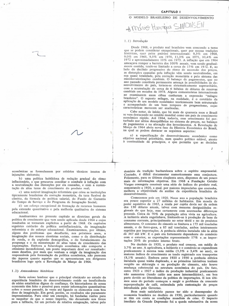 Simonsen Omodelobrasileirodedesenvolvimento | PDF