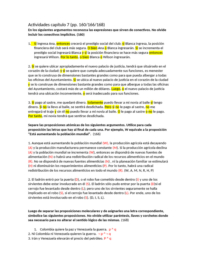 Ejercicios logica | PDF