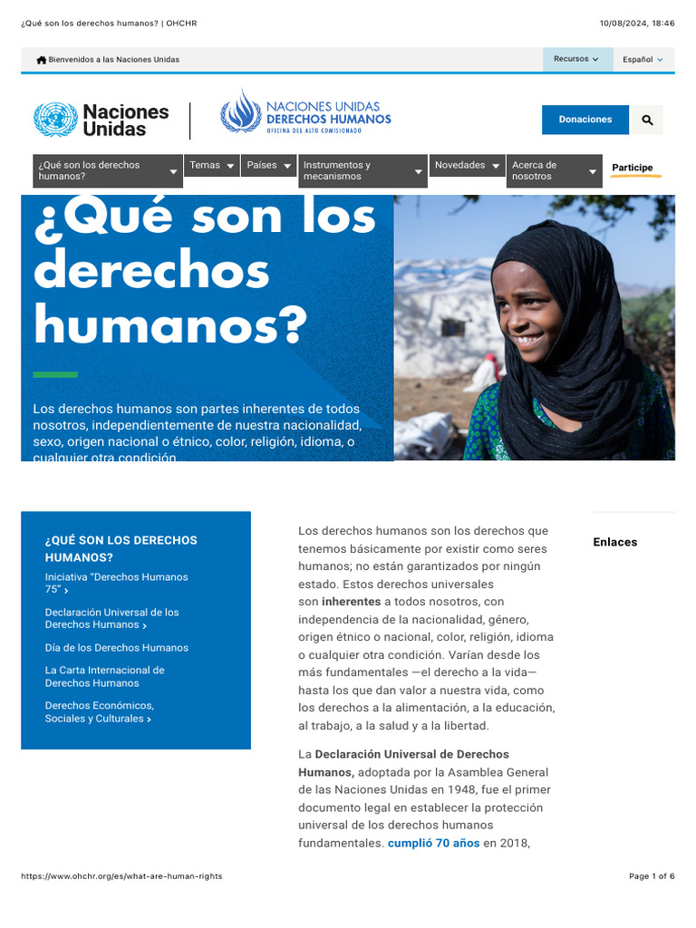 ¿Qué Son Los Derechos Humanos? - OHCHR | PDF | Derechos humanos ...