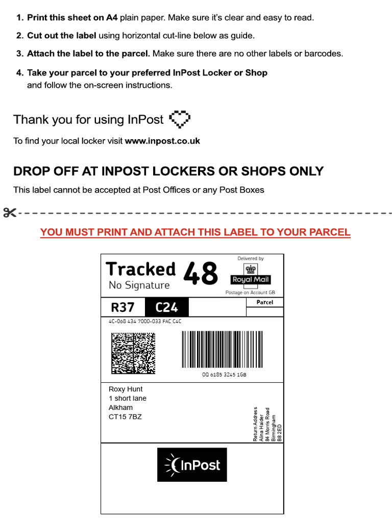 InPost Parcel Label Instructions | PDF