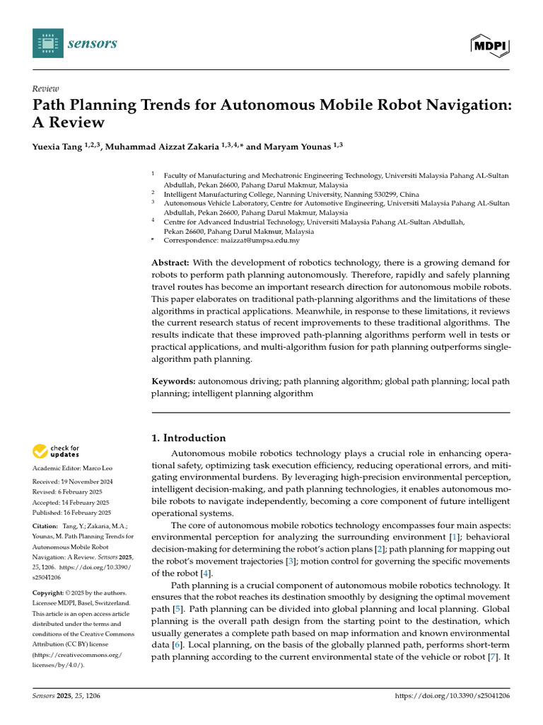 Path Planning Trends For Autonomous Mobile Robot N | PDF | Theoretical Computer Science ...