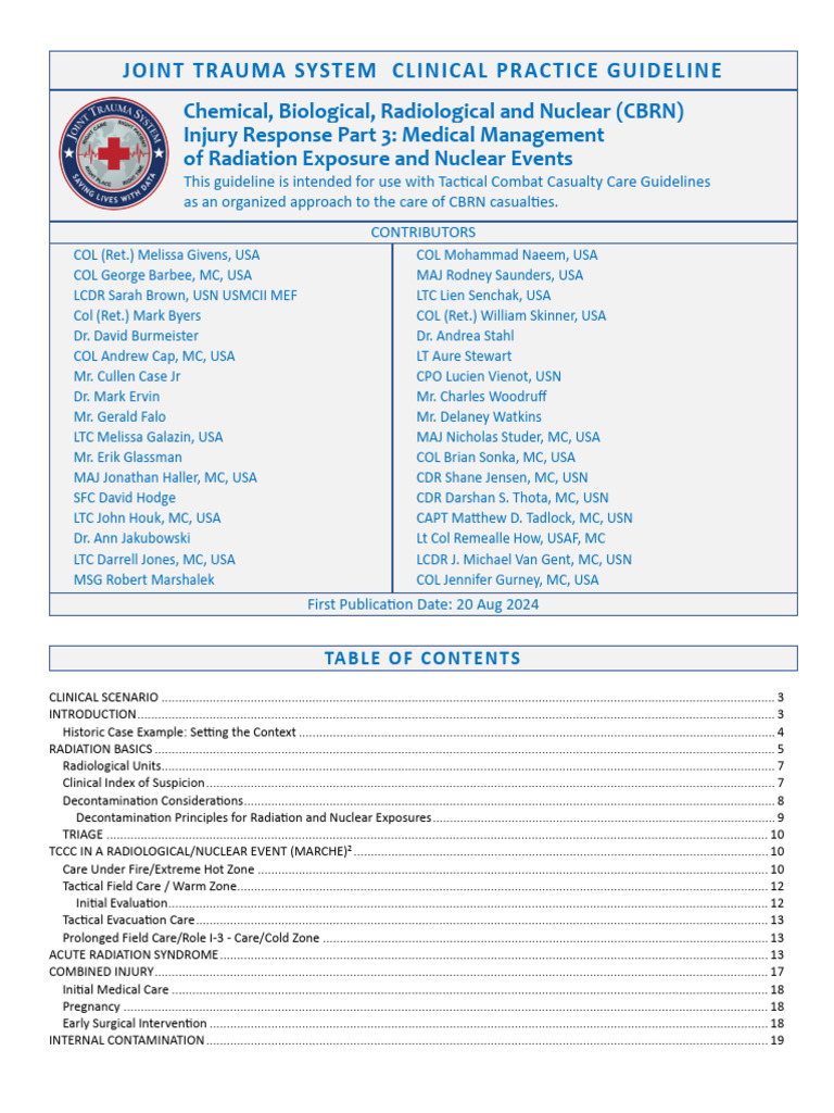 CBRN Injury Response Guidelines | PDF | Radionuclide | Absorbed Dose