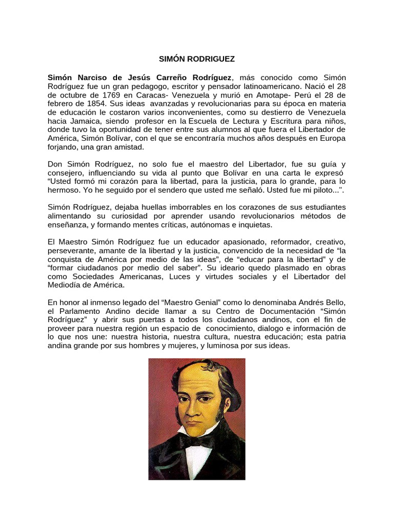 Biografia Simon Rodriguez | PDF