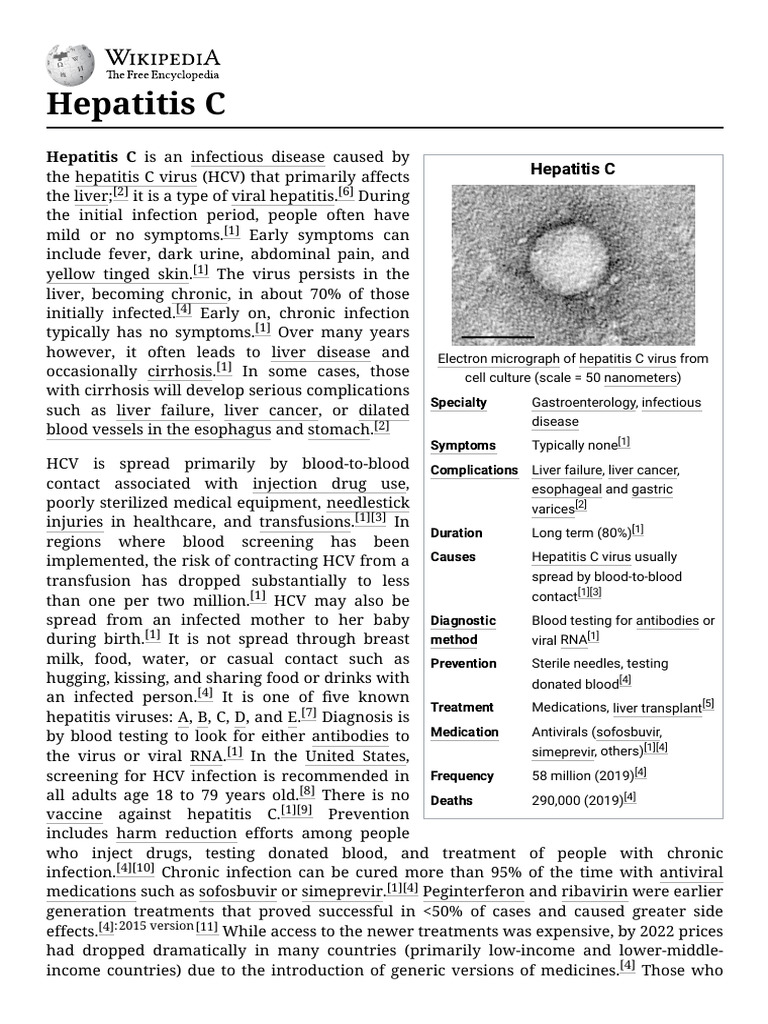 Hepatitis C - Wikipedia | PDF | Hepatitis C | Hepatitis