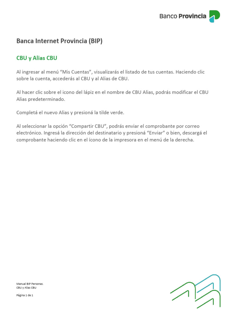 CUE CBU y Alias CBU | PDF