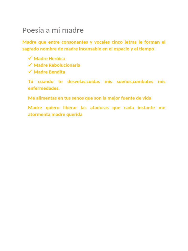 Poesía a Mi Madre | PDF