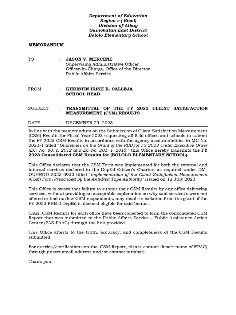 Annex C Transmittal Memo Template | PDF