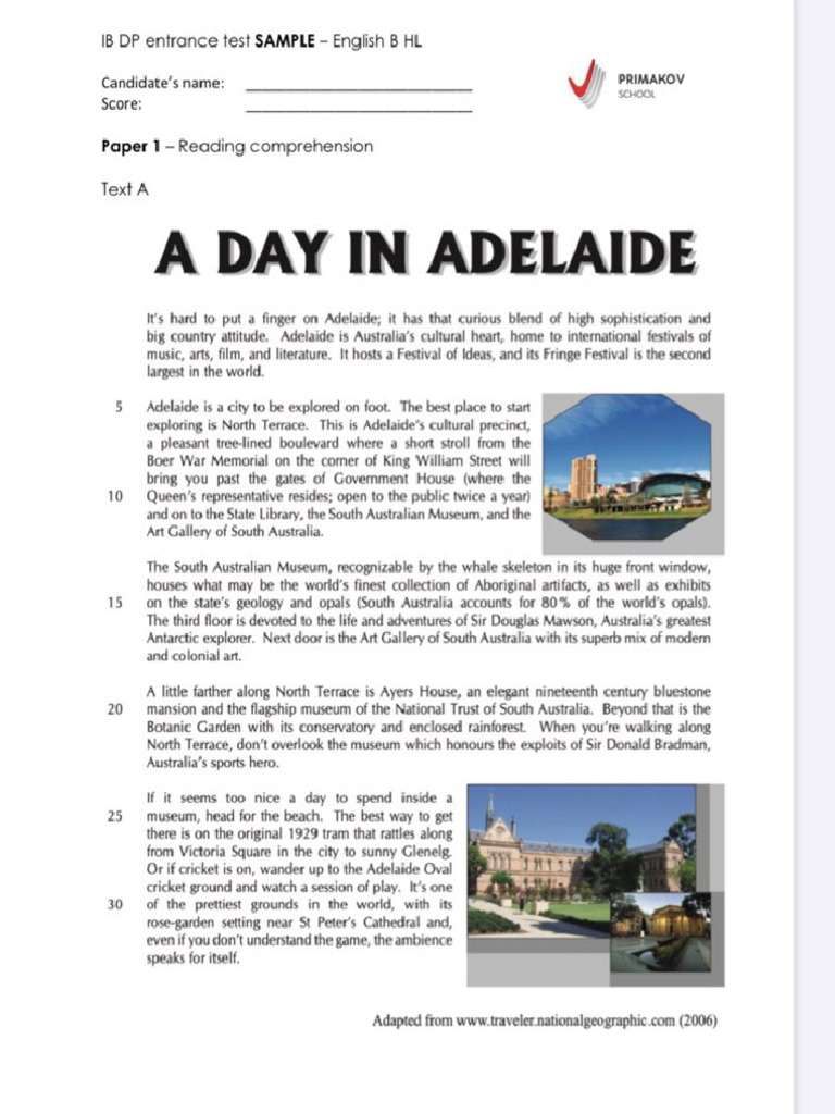 IB TEXT Adelaide | PDF