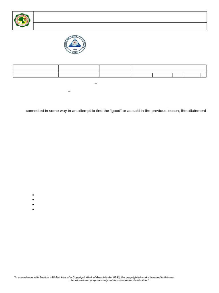 STS - Module 7 - The Good Life | PDF | Hedonism | Aristotle