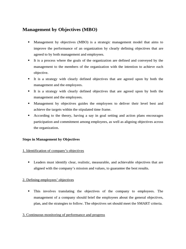 10 Management by Objectives | PDF | Goal | Performance Appraisal