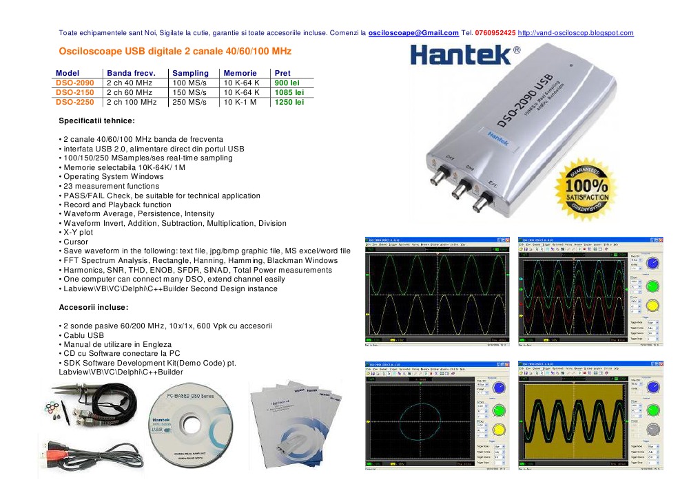 Osciloscop Digital Portabil Osciloscoape USB Pret Ieftin | PDF | Microsoft Windows | Electronics