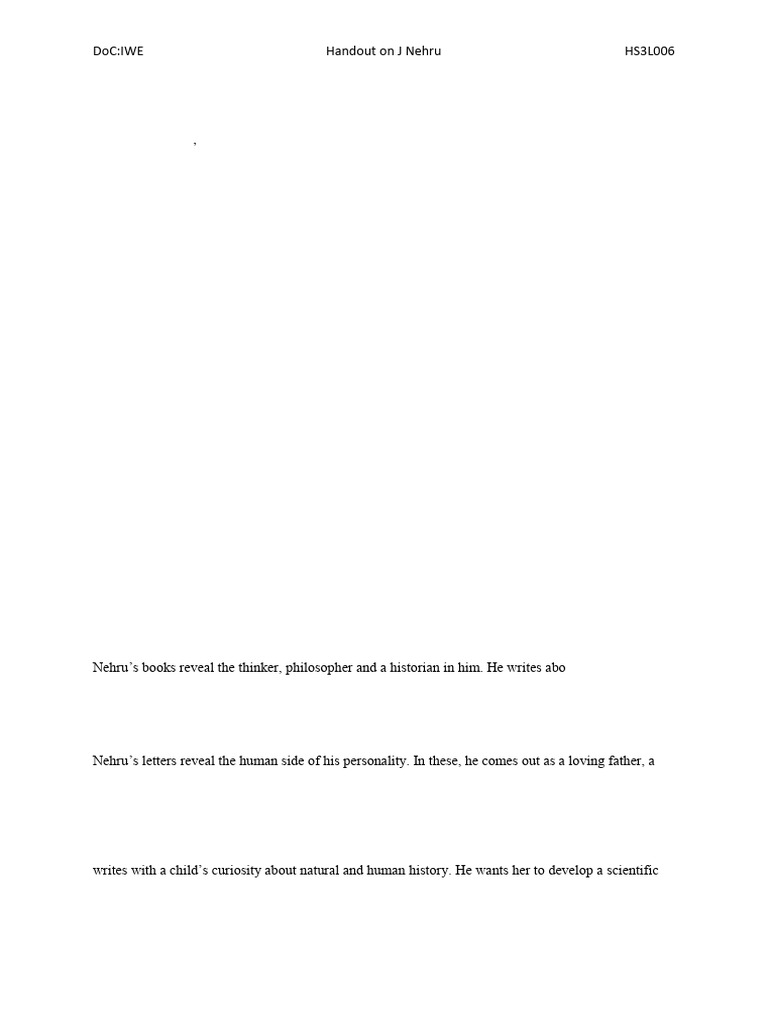 Nehru's Unique Writing Style and Impact | PDF | Jawaharlal Nehru
