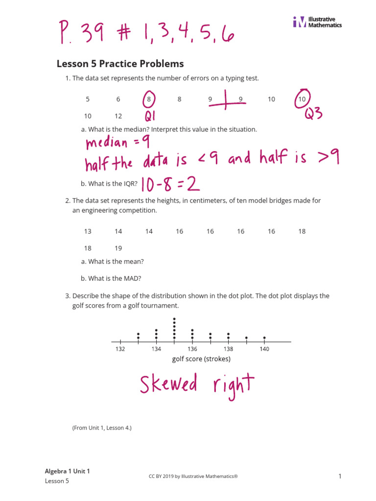 Lesson 5 Practice Problems KEY | PDF