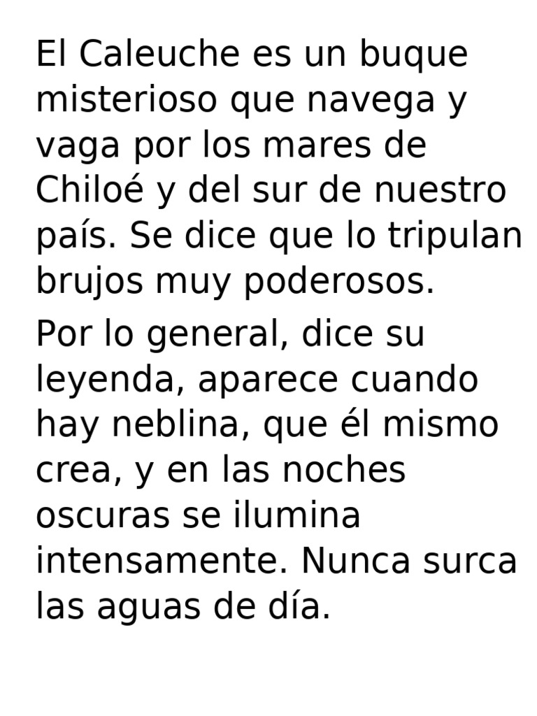 Leyenda del Caleuche para Niños | PDF