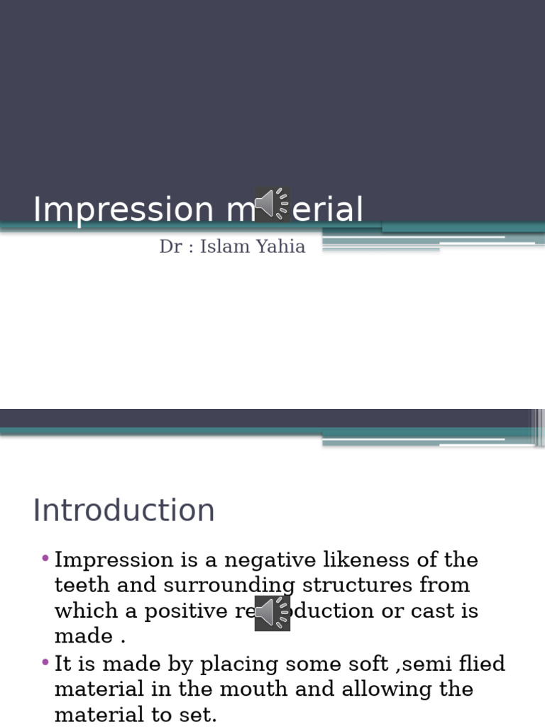Types of Dental Impression Materials | PDF | Applied And ...