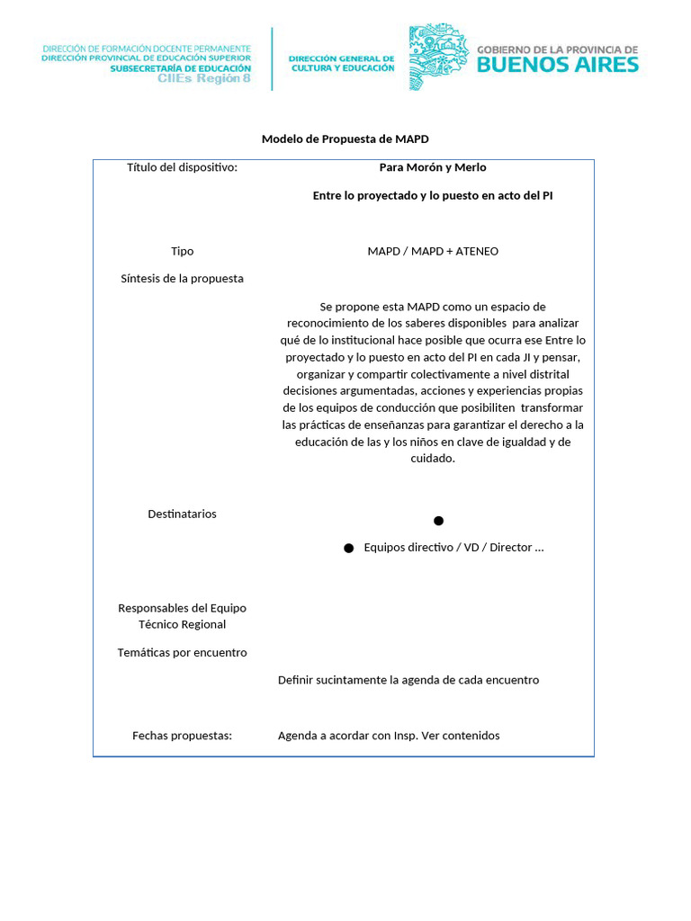GENERALISTA E.I. Propuesta de MAPD | PDF | Aprendizaje