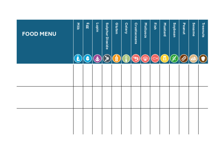 Allergen Icon Matrix PDF - 0 | PDF