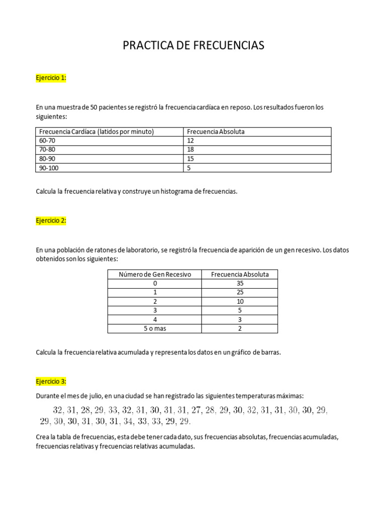 Practica 1 Frecuencias | PDF | Frecuencia