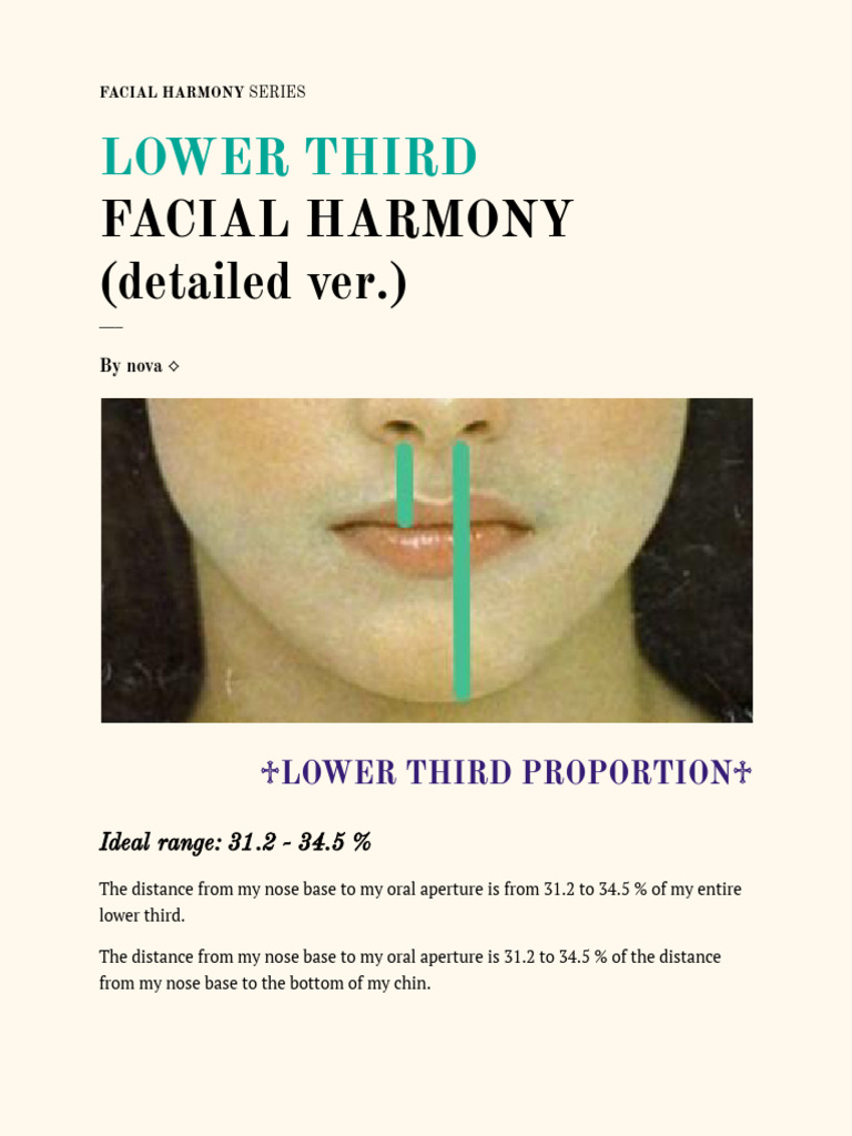 Ideal Lower Third Facial Proportions | PDF | Lip | Human Nose