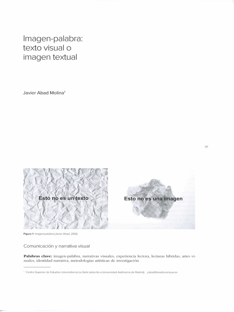 Imagen Palabra Texto Visual o Imagen Textual | PDF