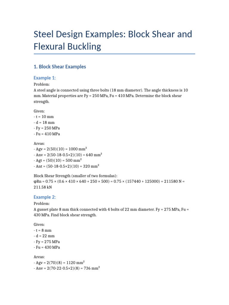 Steel Design Examples Full | PDF | Building Engineering | Structural ...