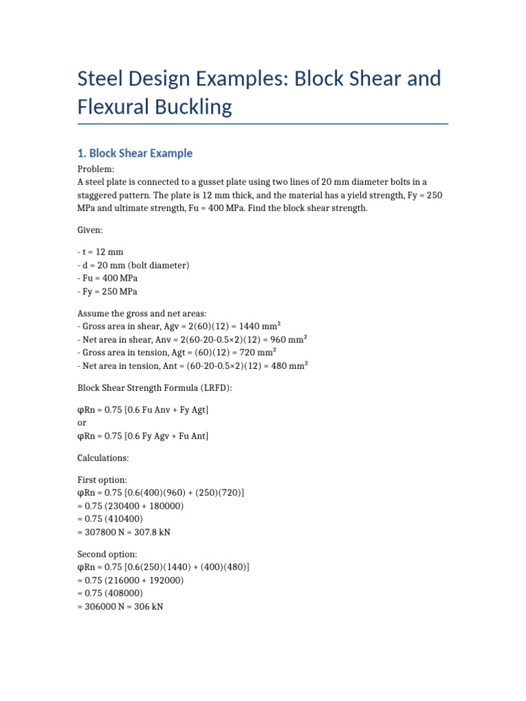 Steel Design Examples | PDF