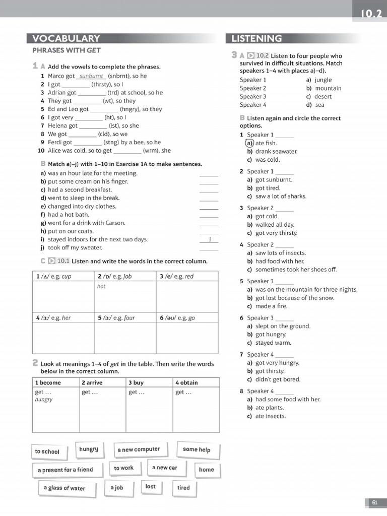 Speakout Elementary Workbook 2015, 2nd-61-70 | PDF