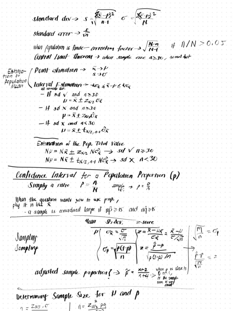 Combined Statistics Notes | PDF