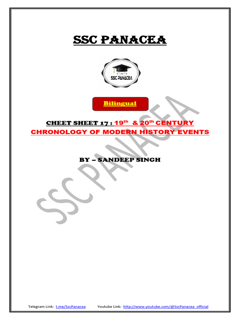 19th & 20th Century Modern History Timeline | PDF | British Raj ...