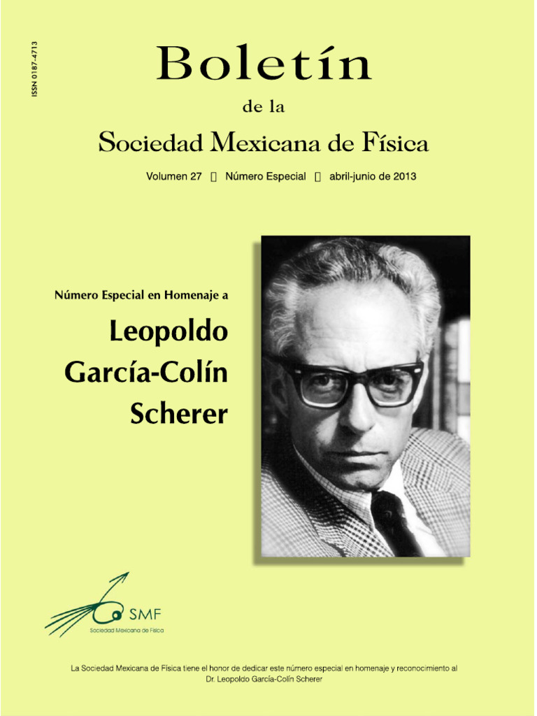 REV MEX FIS García Colín Bol-Num-Esp | PDF