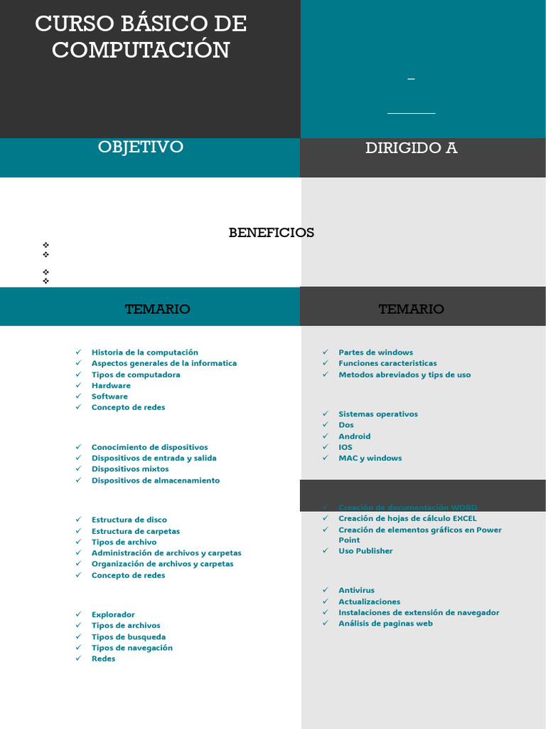 Curso Básico de Computación Presencial | PDF | Archivo de computadora ...