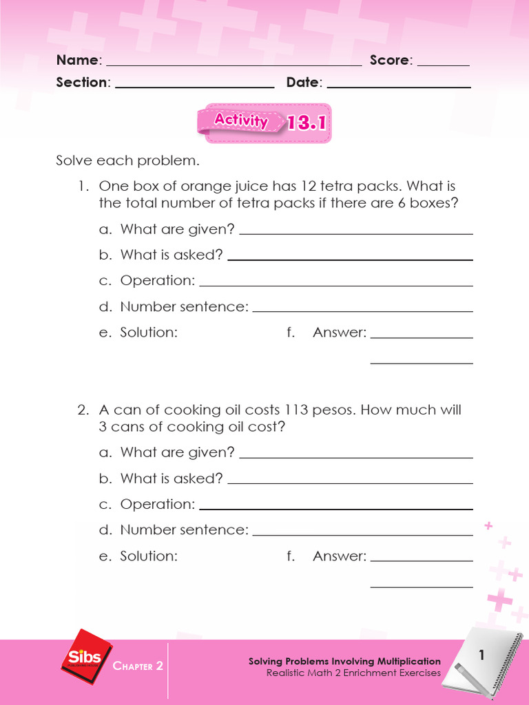 Math Questionnaire for Grade 2 | PDF
