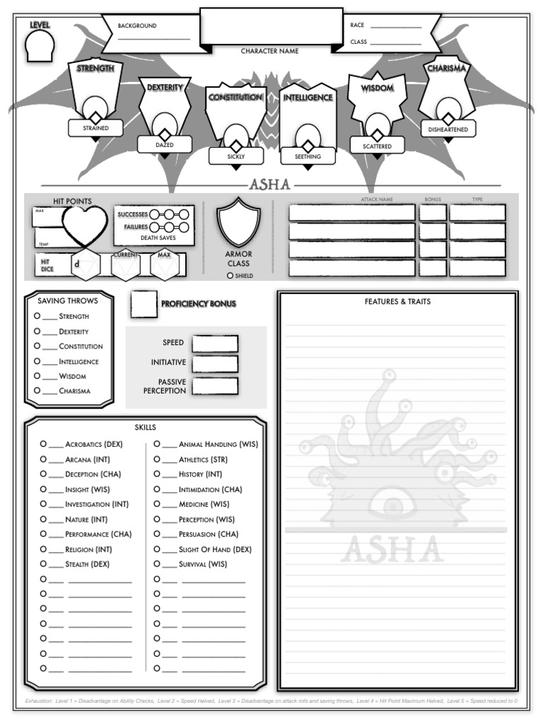 D&D 5e Custom Character Sheet | PDF | Role Playing Games | Tabletop Games