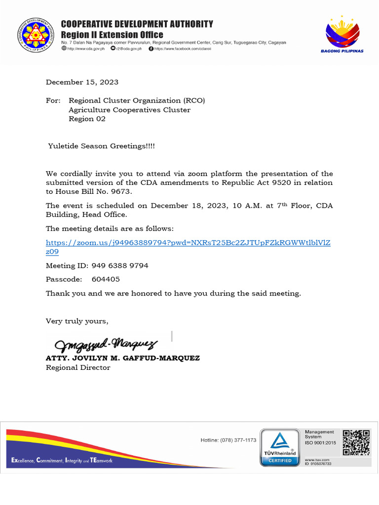 RCO Agri Cluster Invitation 1 | PDF