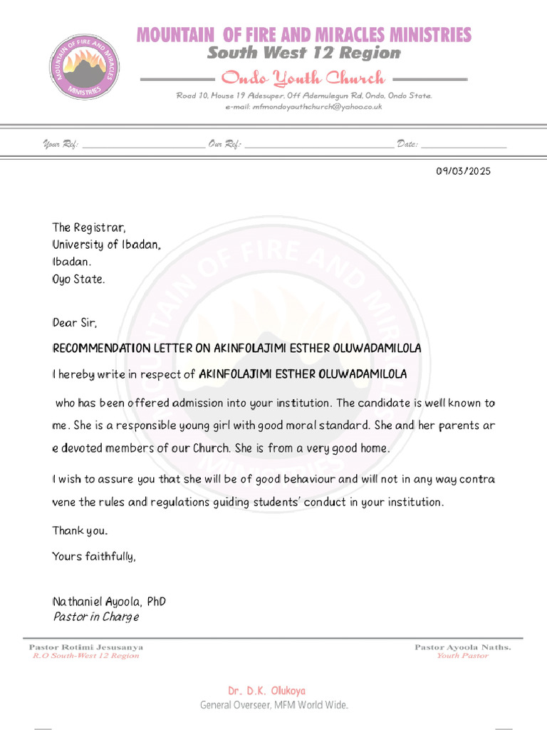 Esther UI Attestation Letter - Phoenix | PDF