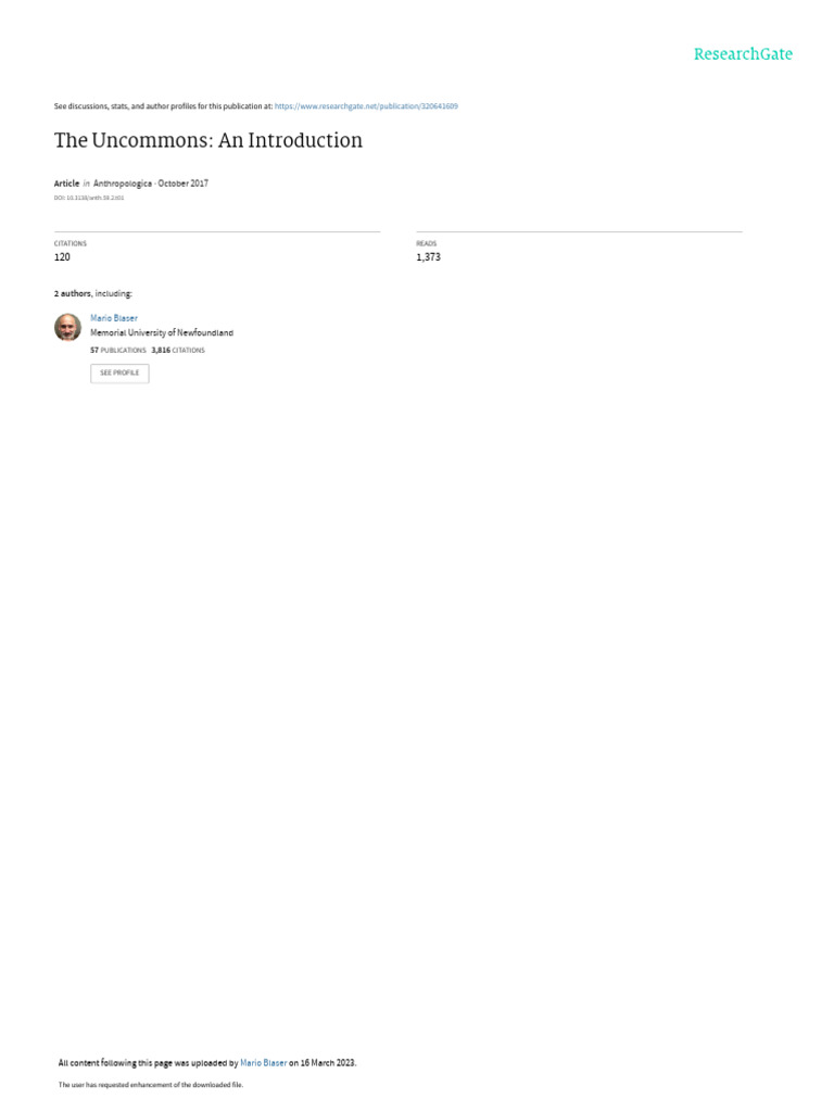 The Uncommons An Introduction1 | PDF | Non Governmental Organization