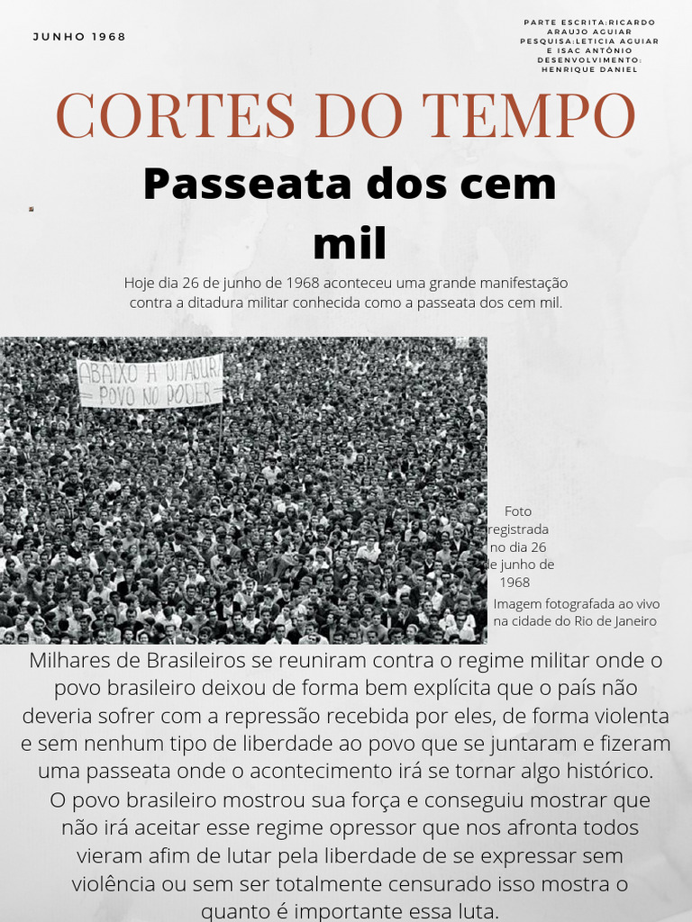 Jornal Da Historia Do Brasil Passeasta Do Cem Mil | PDF