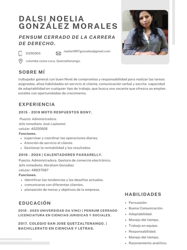 Curriculum Vitae CV Con Foto | PDF