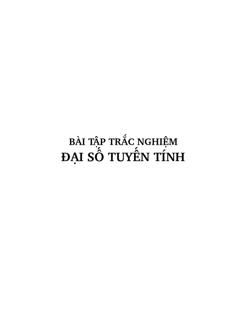 Bai Tap Dai So Tuyen Tinh 2024 | PDF