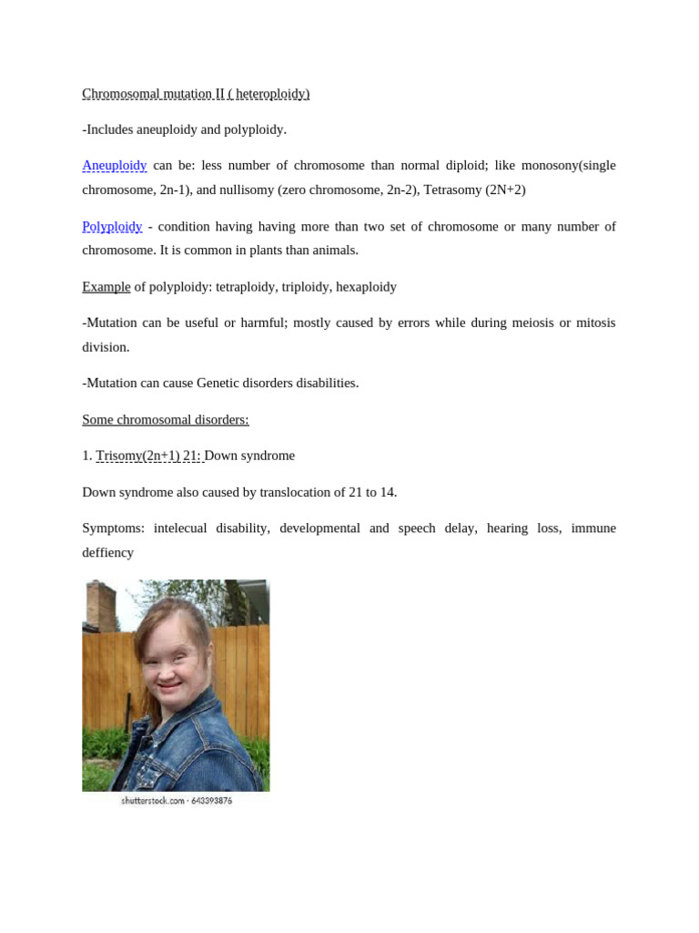 Grade 12: Chromosomal Mutation II | PDF