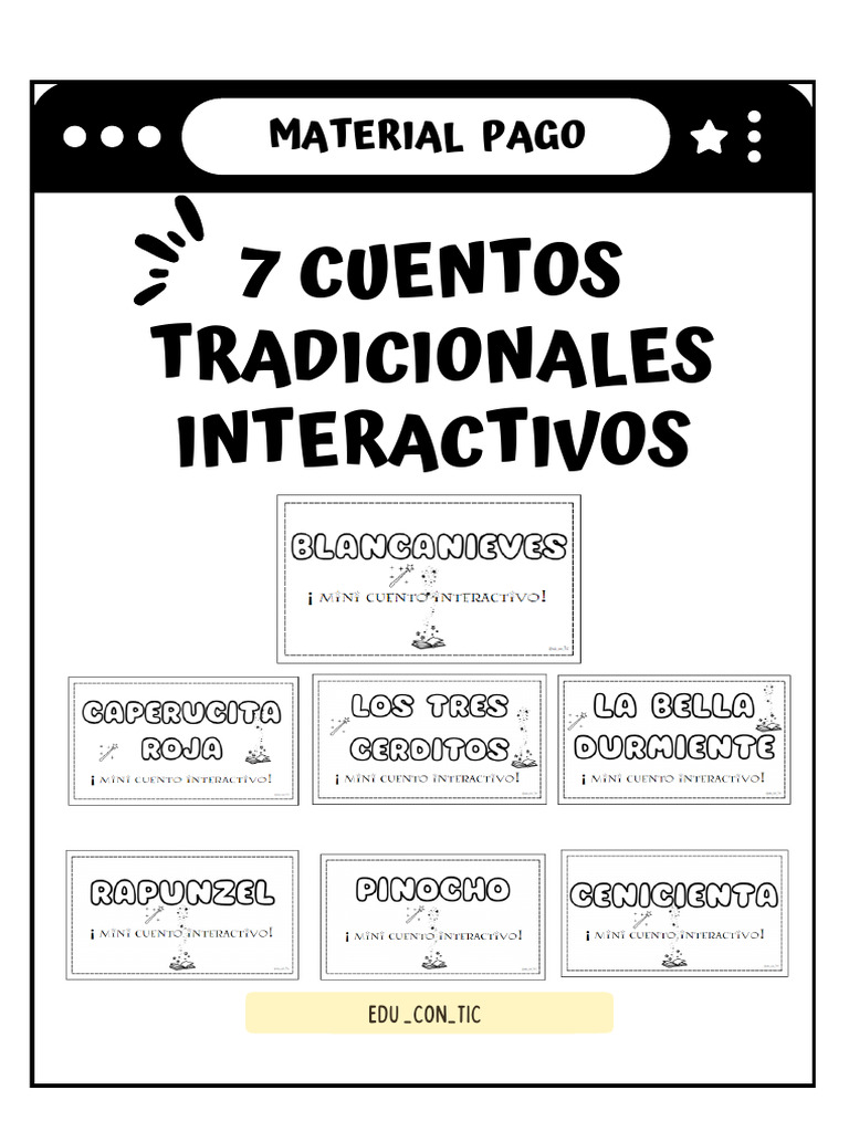Volumen 1 7 Cuentos Tradicionales Interactivos (1) | PDF | Blanco como la nieve | Caperucita Roja